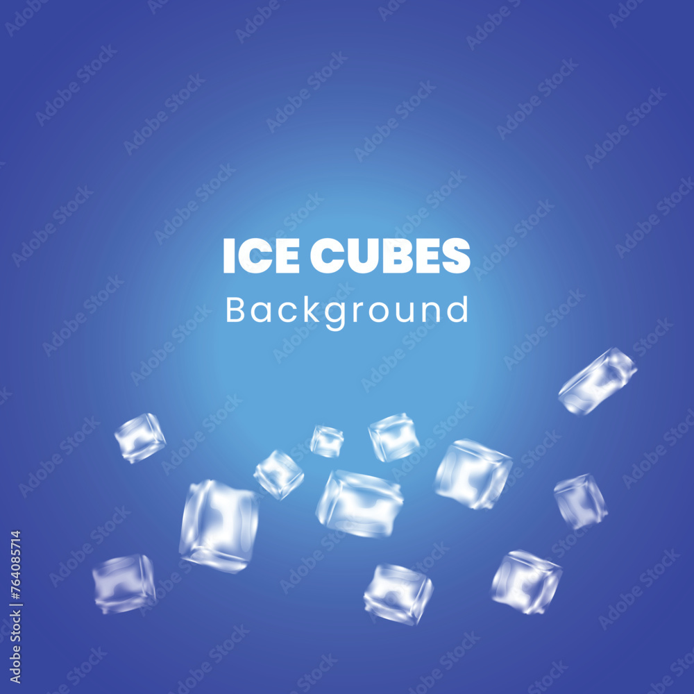 Realistic ice cubes background, crystal ice blocks frame, isolated ...