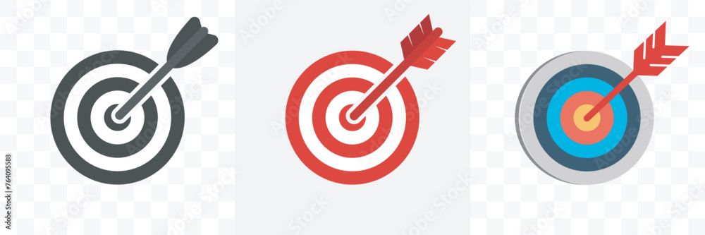 Target destination icon set.Different icon set for targeting and aiming ...
