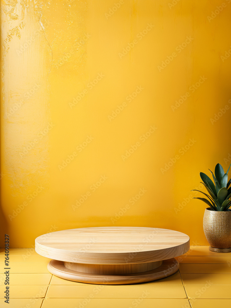 Yellow Product Display Background, Kitchen background podium product ...