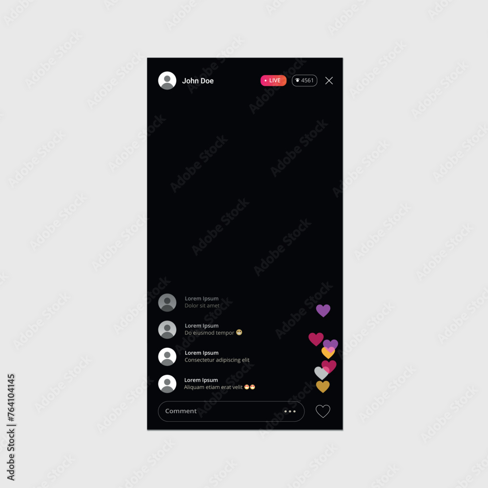 Social live stream interface isolated. Social media live streaming ...