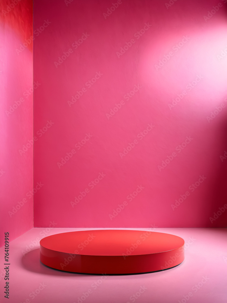 Red and Pink Display Background, podium light studio stage platform ...