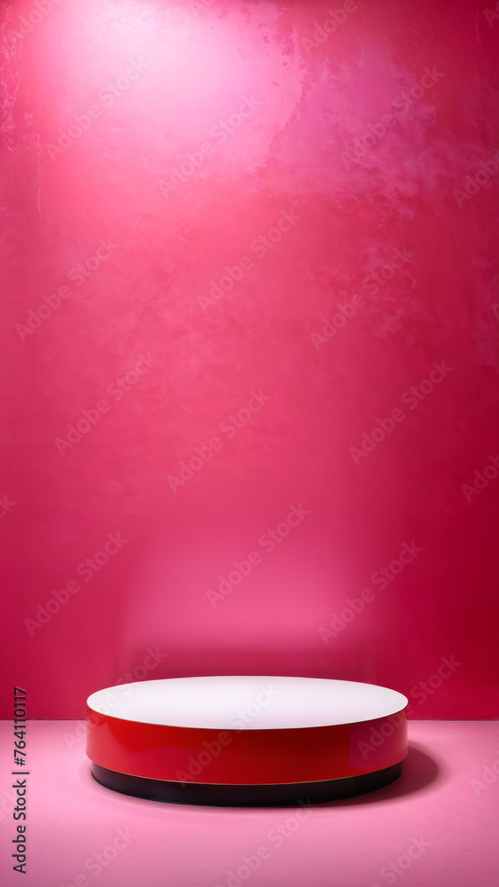 Red and Pink Display Background, podium light studio stage platform ...