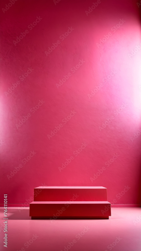 Red and Pink Display Background, podium light studio stage platform ...