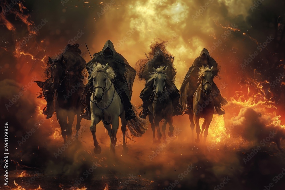 Apocalyptic Riders Four Horsemen, End of Days, Digital Art, Biblical ...