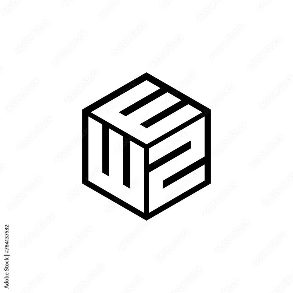 WZE letter logo design with white background in illustrator, cube logo ...