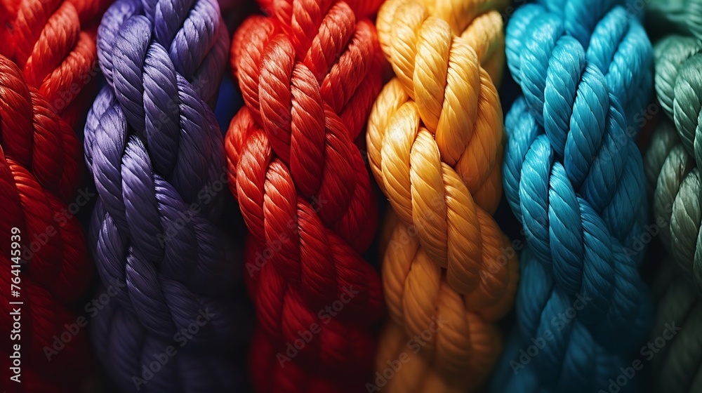 Team rope diverse strength connect partnership together teamwork unity ...