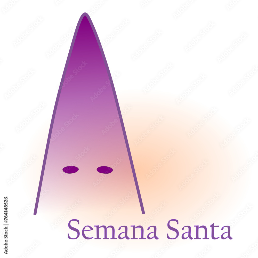 Icon of a typical purple Holy Week Capirote in celebrations in Spain ...