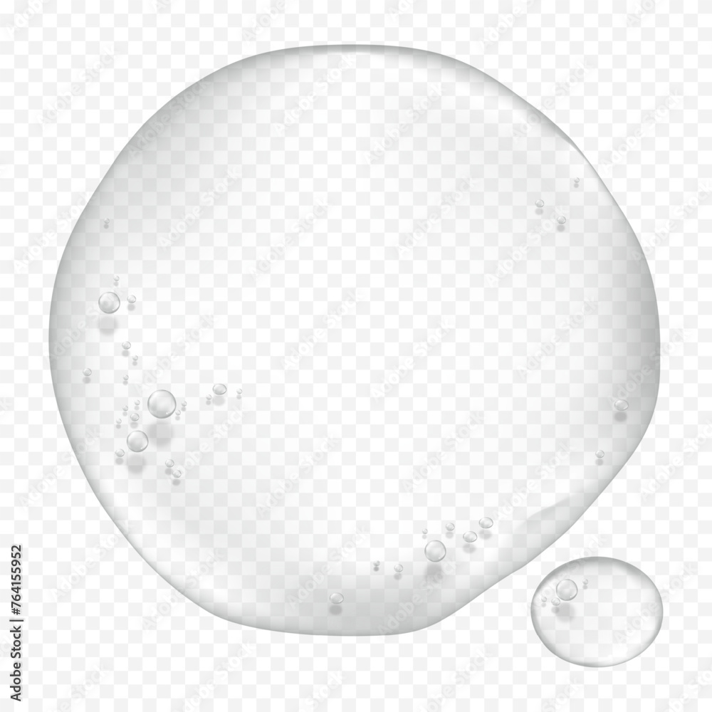 Glycerin Gel Drop with air bubbles,Isolated Clear serum Makeup Primer ...