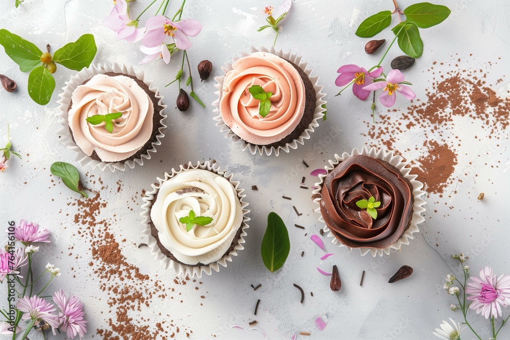 Zero waste concept cupcakes with edible wrappers and decorations ...