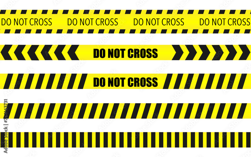 Do not cross yellow and black tap set vector image, do not cross tap ...