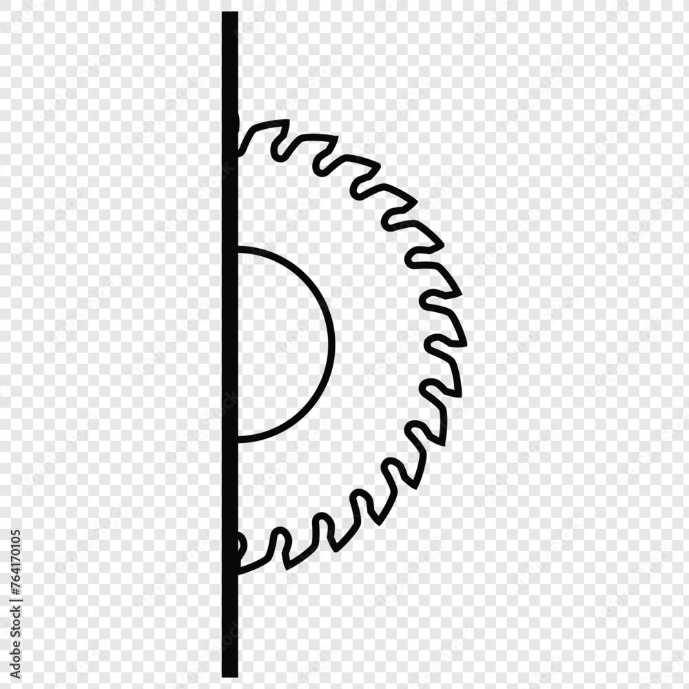 circular saw blade. Vector logo and icon with half sawblade. Isolated ...