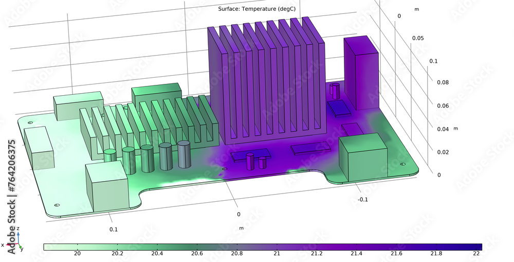 Computer 3d Modeling Of Temperature Distribution On Surface Of Printed Circuit Board Of
