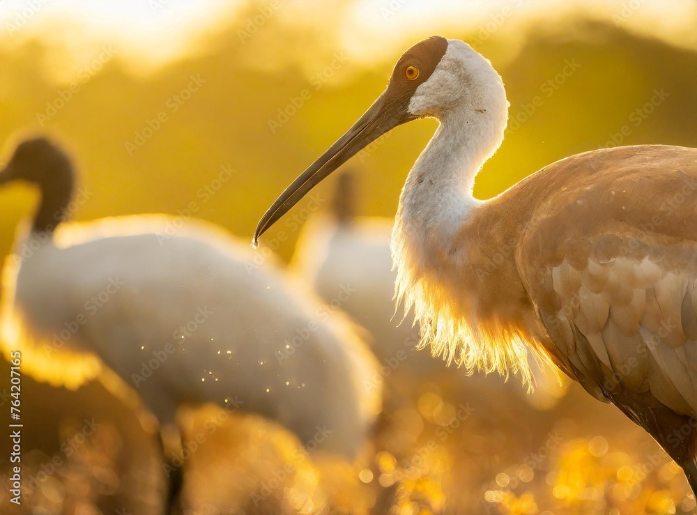 Whooping Crane, native species from Wood Buffalo National Park ...