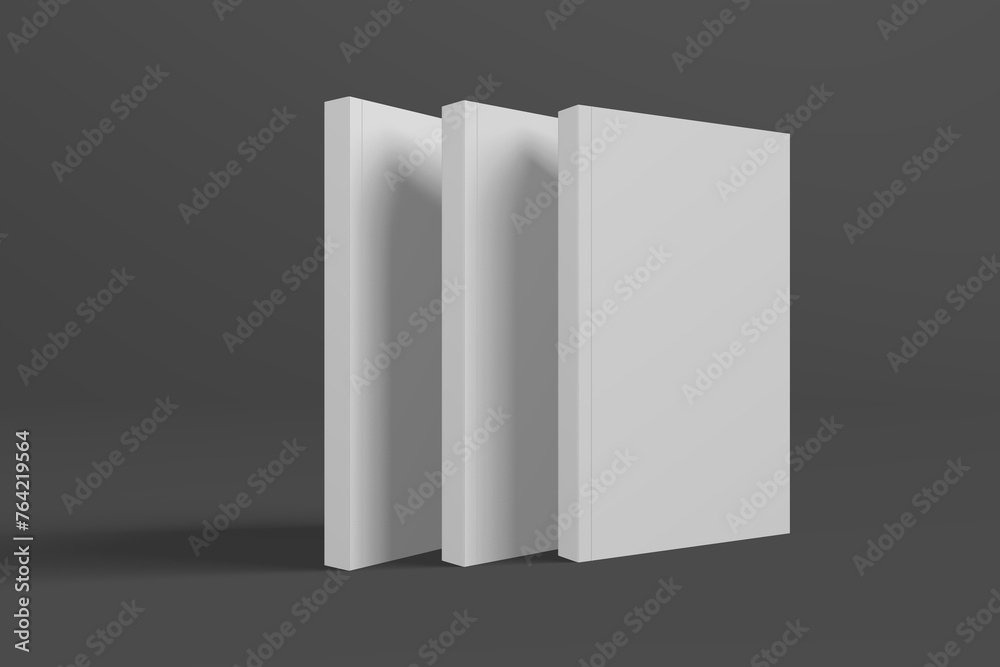 Realistic 3D book mockup illustration with 3 soft covers. Book model ...