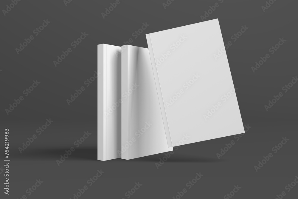 Realistic 3D book mockup illustration with 3 soft covers. Book model ...