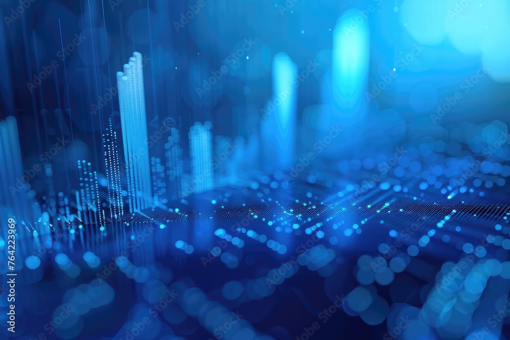 An image depicting a blue economic graph and market data, symbolizing ...