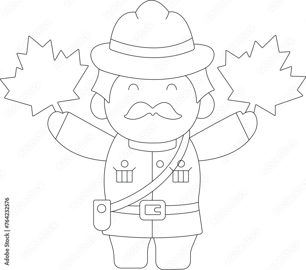 Happy Canada Day Coloring Page For Kids Stock Vector | Adobe Stock
