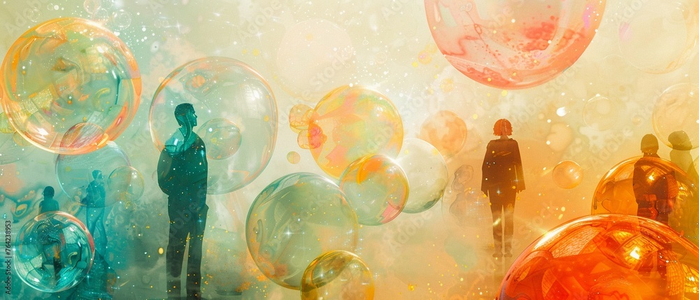 An abstract representation of emotional resilience depicted through a ...