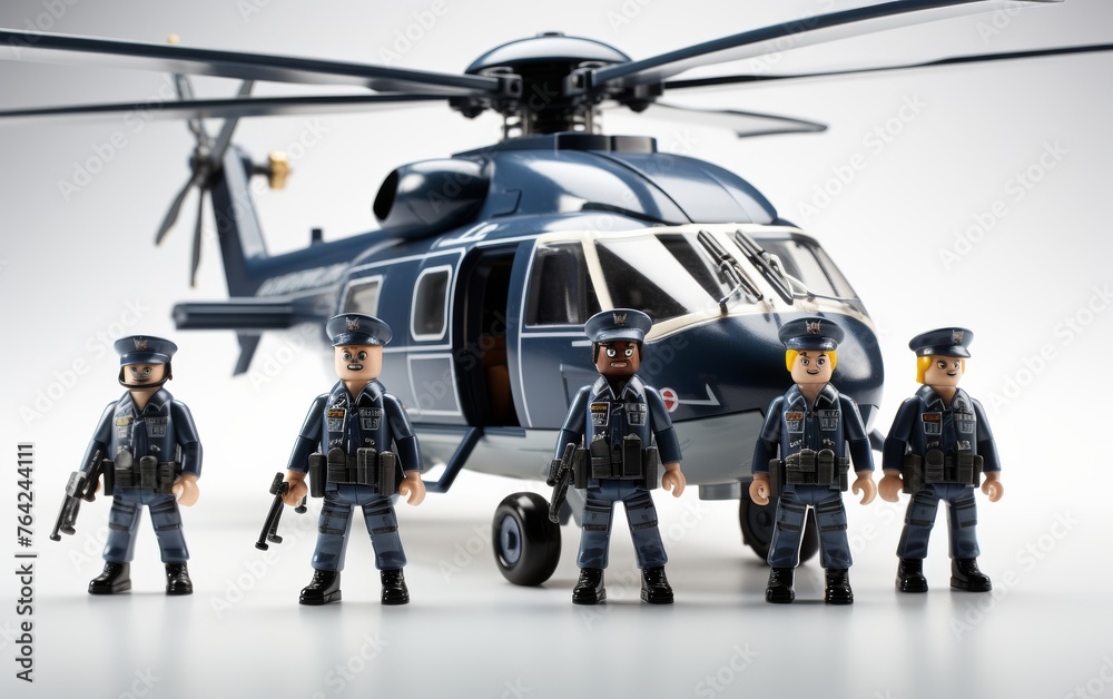 Toy Police Helicopter Police Officers Set for Kids on transparent ...