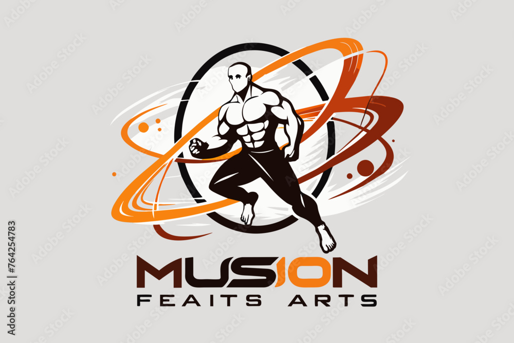 creative and dynamic logo for Fusion Martial Arts, featuring a simple ...