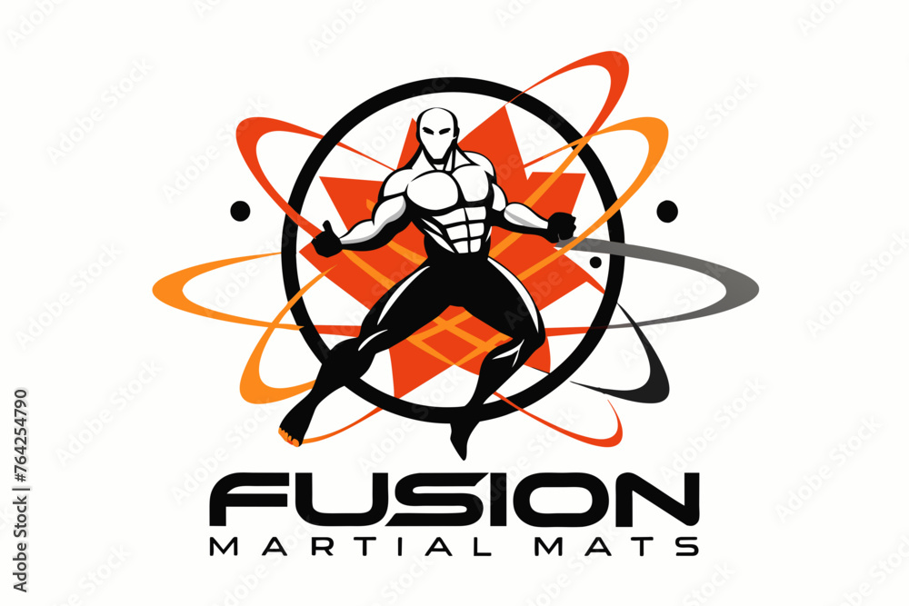 creative and dynamic logo for Fusion Martial Arts, featuring a simple ...