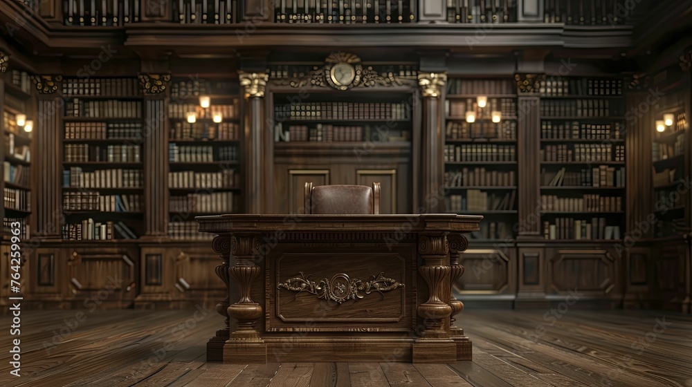 Enhance your book launch with a Classic Mahogany Wood Podium against an ...