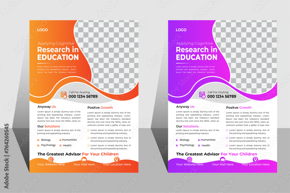 Education Flyer Template design. A bundle of templates of a4 flyer ...