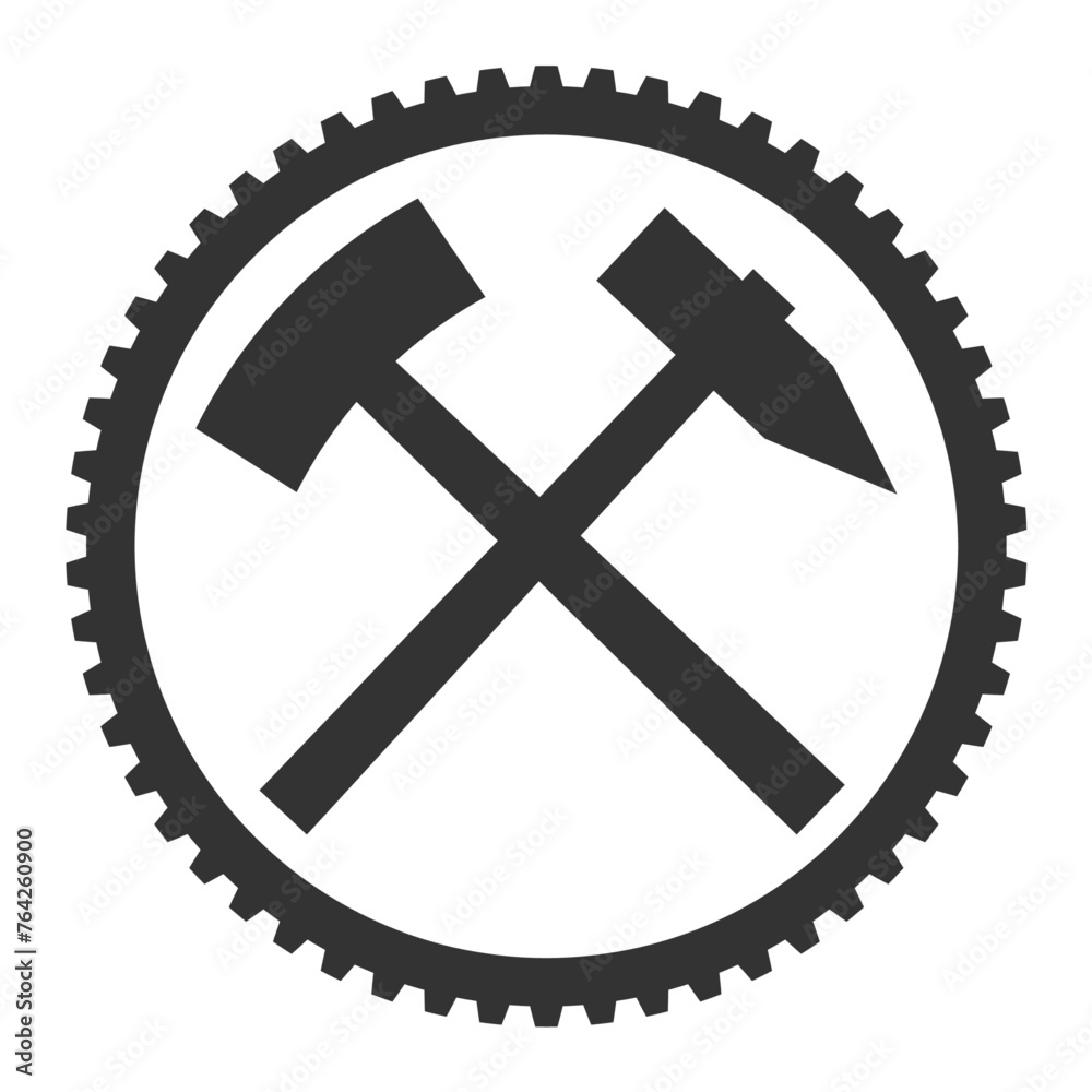 Bergbau-Symbol Schlägel und Eisen Stock Vector | Adobe Stock