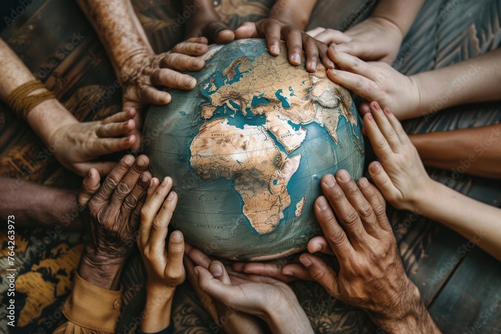 In this impactful photo, diverse hands from different generations come ...
