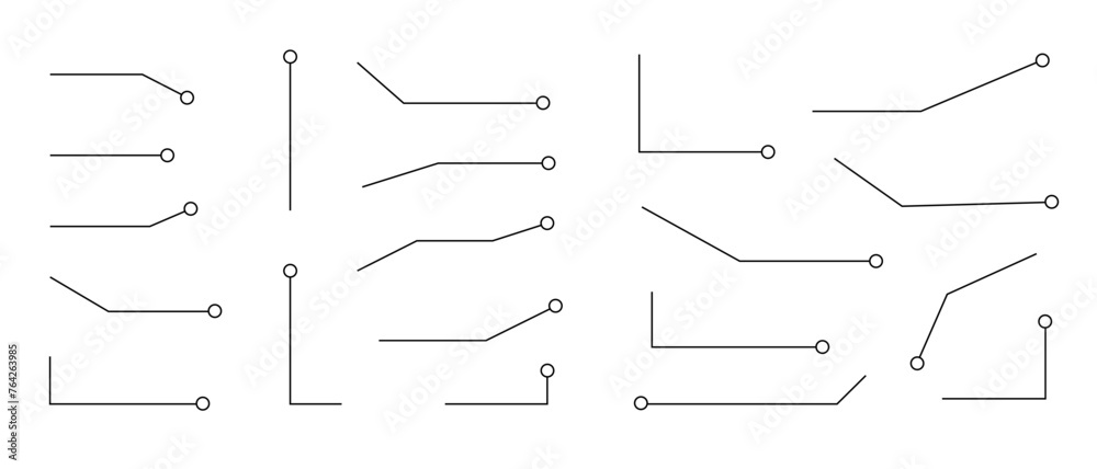 Callouts titles set. Digital callouts . Line callout label set. Stock ...