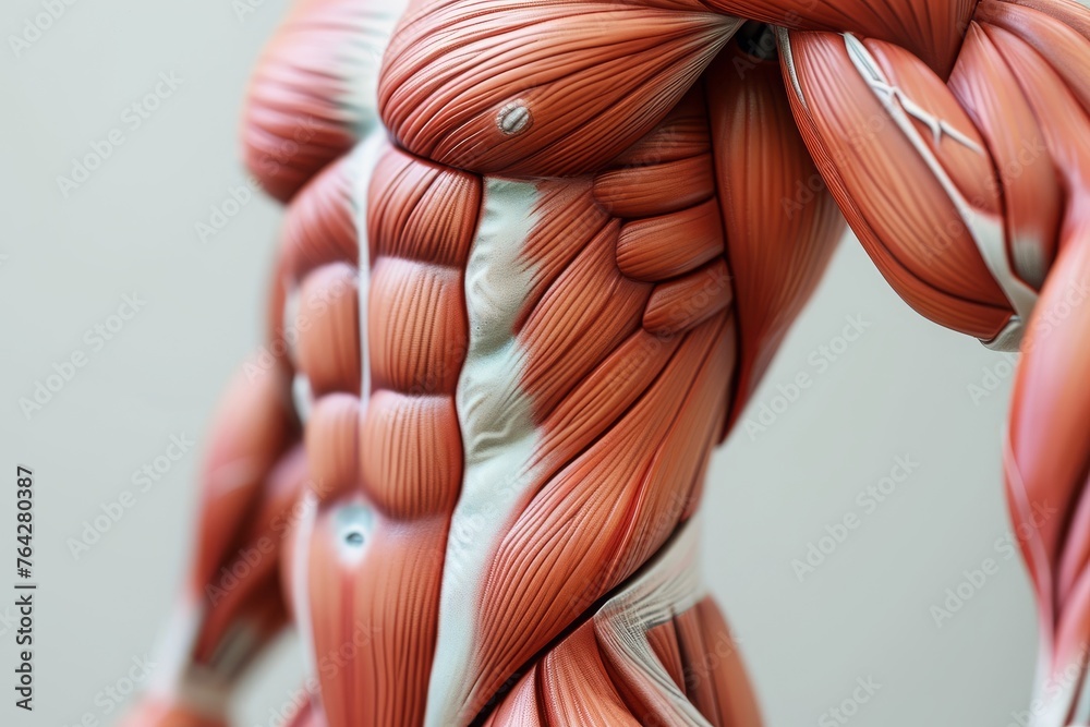 Picture of a man showcasing his muscular physique by flexing his ...