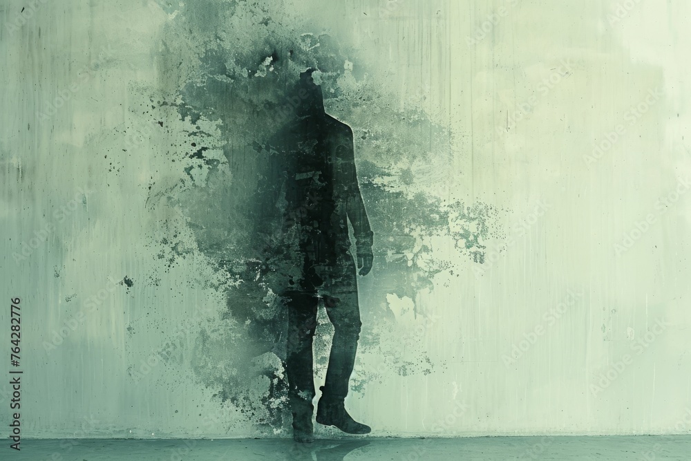 A man standing in front of a plain wall, displaying a neutral ...