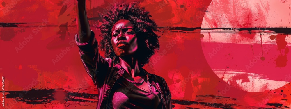 Fist of a young african american woman. Demonstration, revolution ...