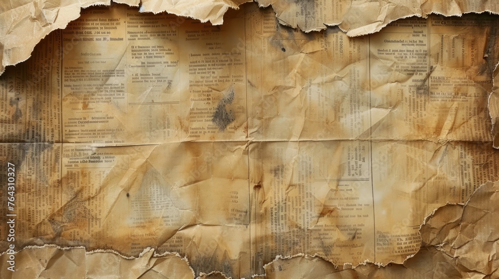 Aged newsprint with rough torn edges. Old newspaper textured background ...