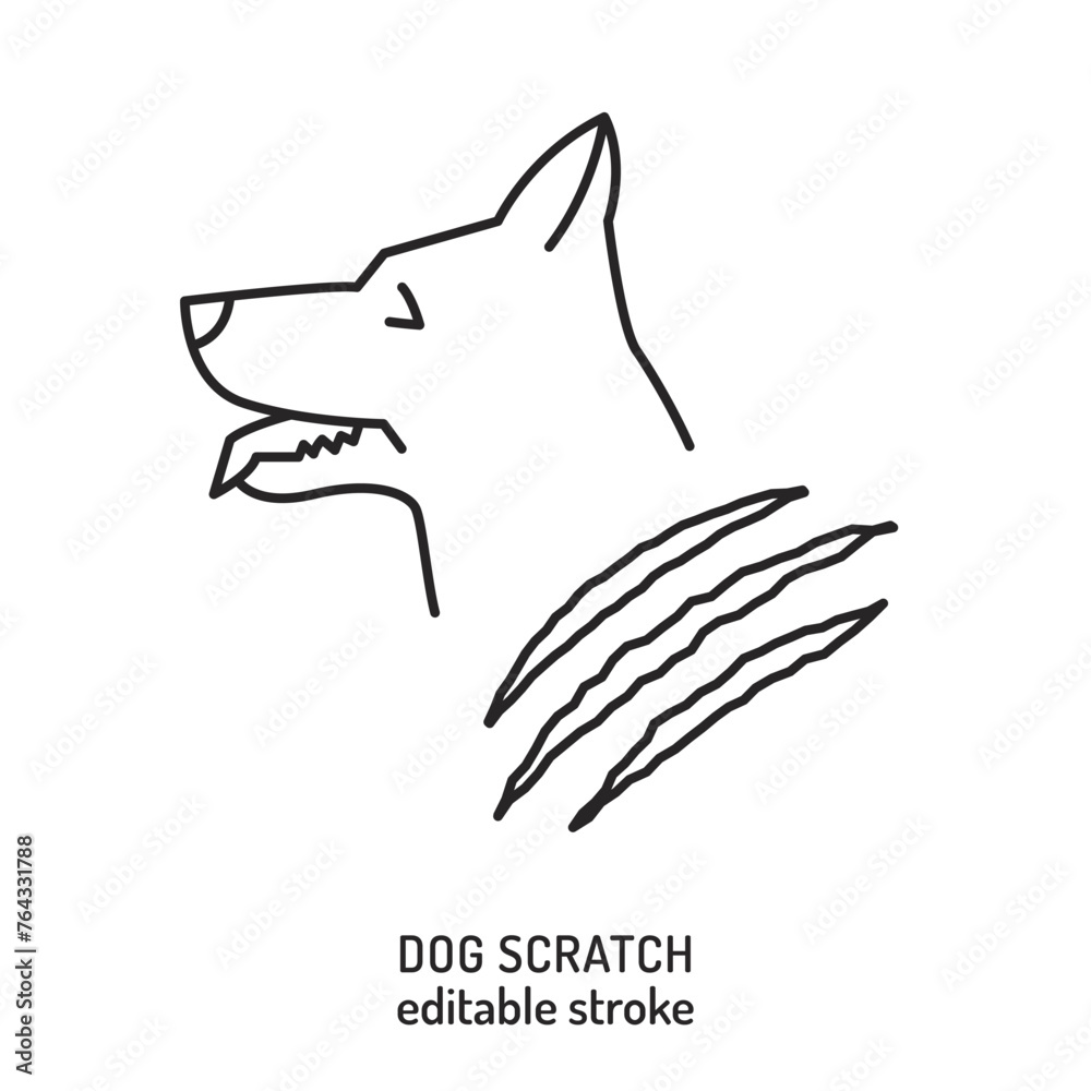 Cat scratch. Common pet behavior symbol. Excessive scratching. Stock ...