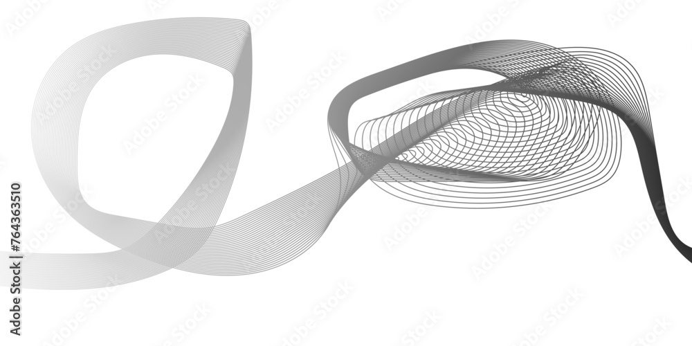 Abstract vector background with black and Gery wavy lines. Black and blue wave background ...