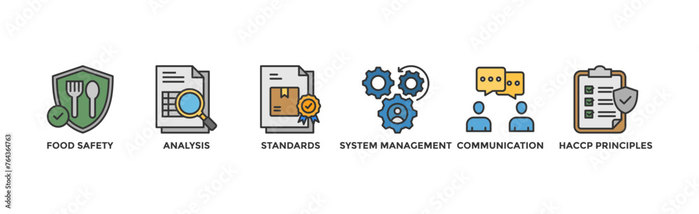 ISO 22000 banner web icon vector illustration concept for food safety ...
