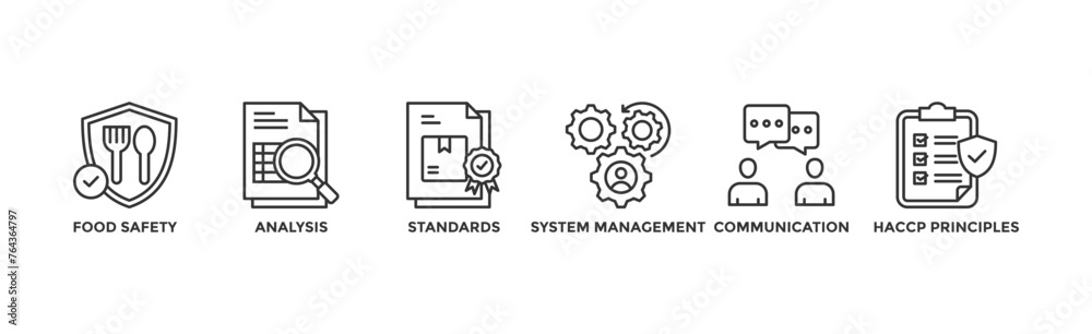 ISO 22000 banner web icon vector illustration concept for food safety ...