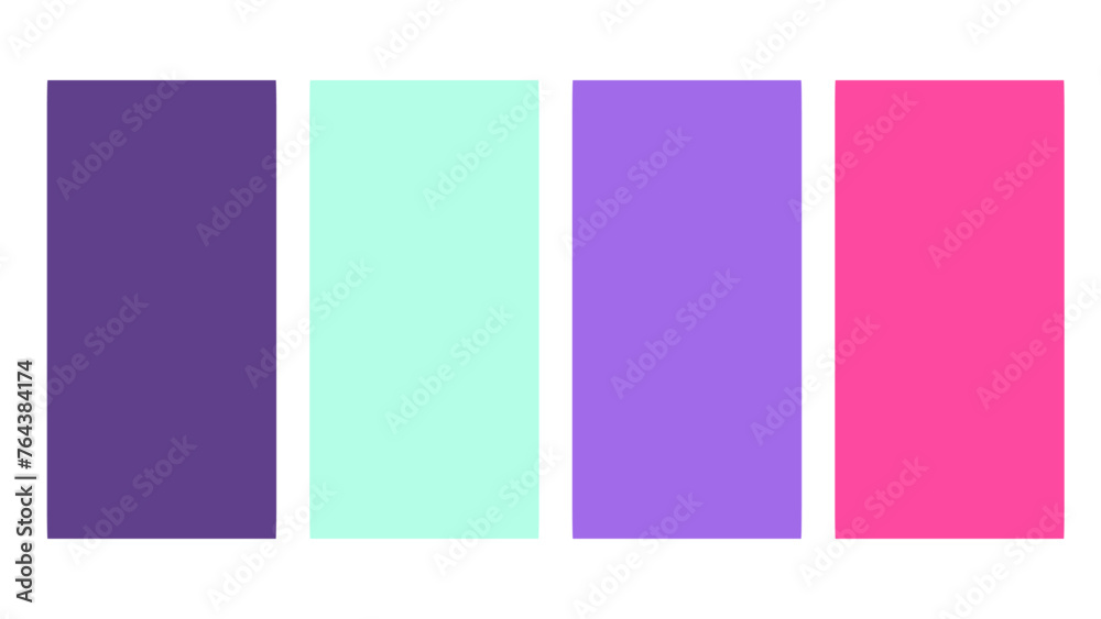 Purple, green, pink color palette. Set of bright color palette ...