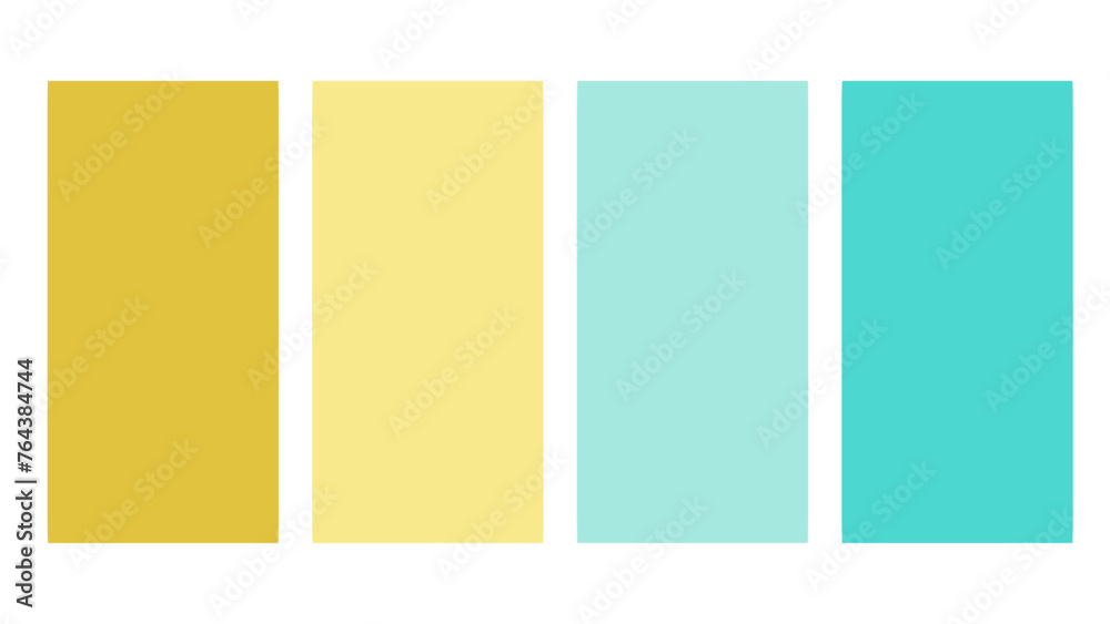 Yellow and blue color palette. Set of bright color palette combination ...