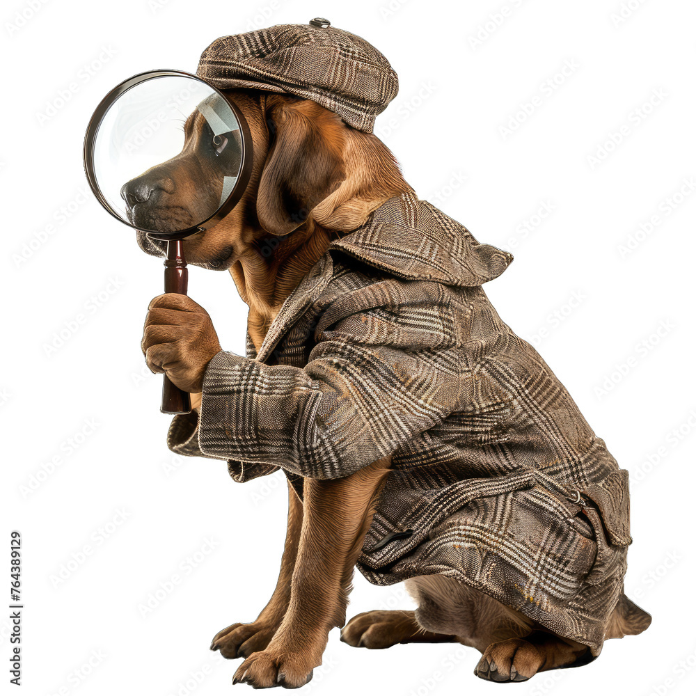 detective with magnifying glass transparent background png isolated on ...