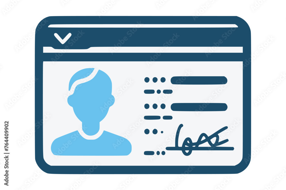 Identification card with Profile icon. National Id card document with ...