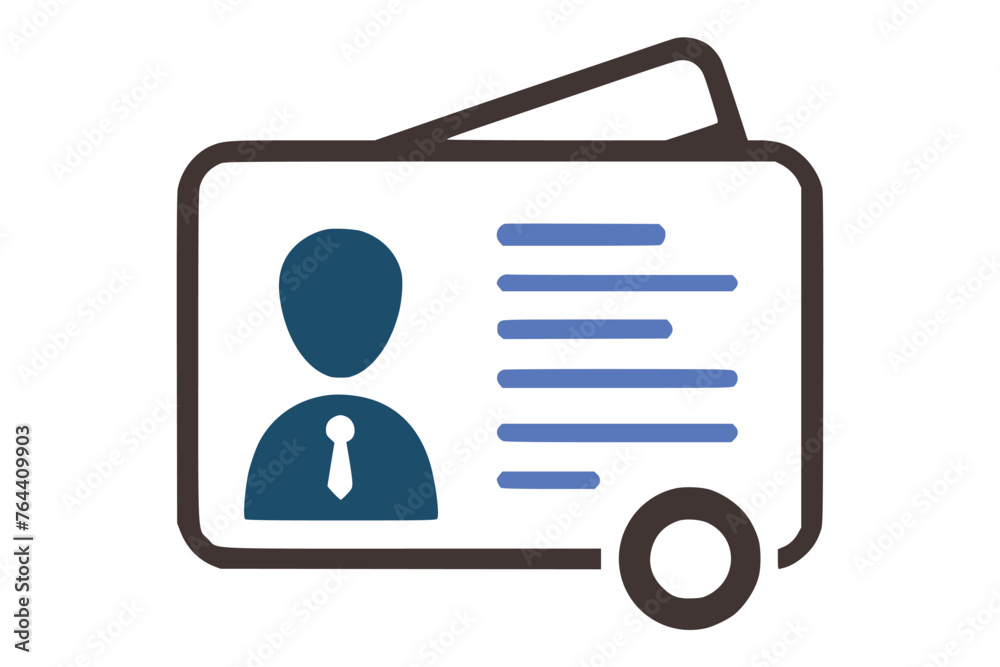 Identification card with Profile icon. National Id card document with ...