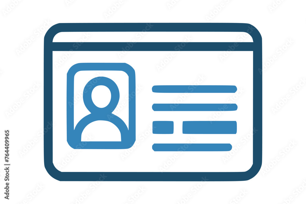 Identification card with Profile icon. National Id card document with ...