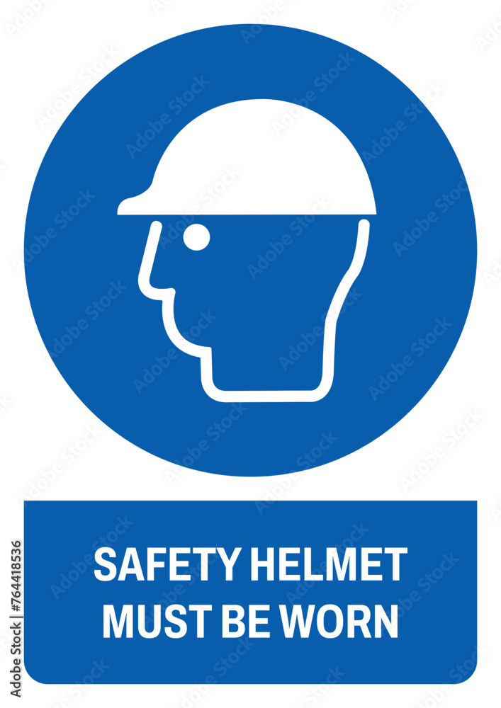 ISO mandatory safety signs safety helmet must be worn size a4/a3/a2/a1 ...