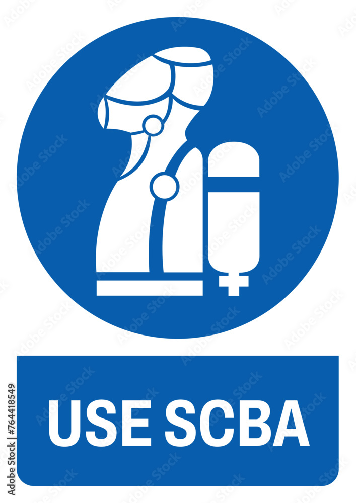 ISO mandatory safety signs use scba size a4/a3/a2/a1 Stock Vector ...