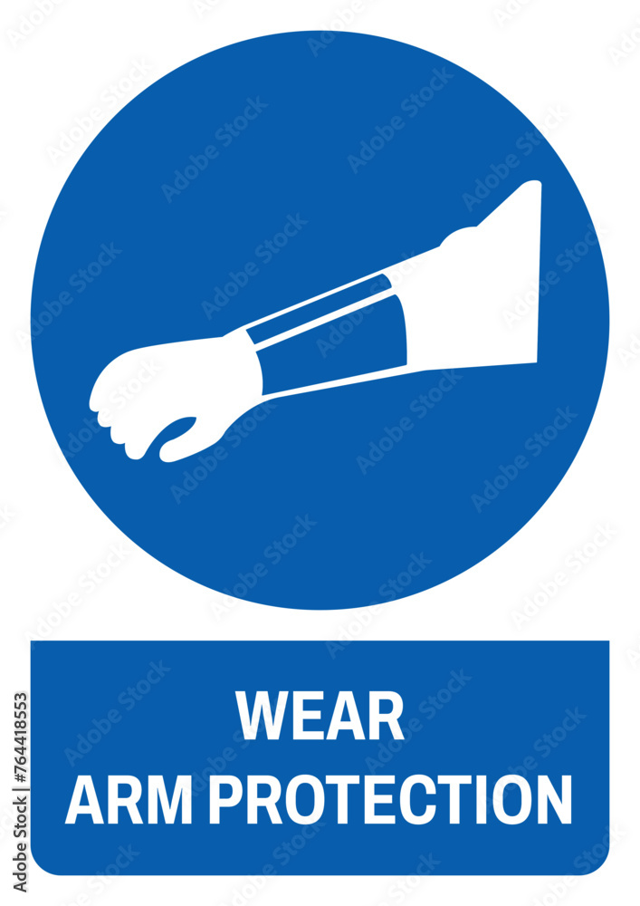 ISO mandatory safety signs wear arm protection size a4/a3/a2/a1 Stock ...
