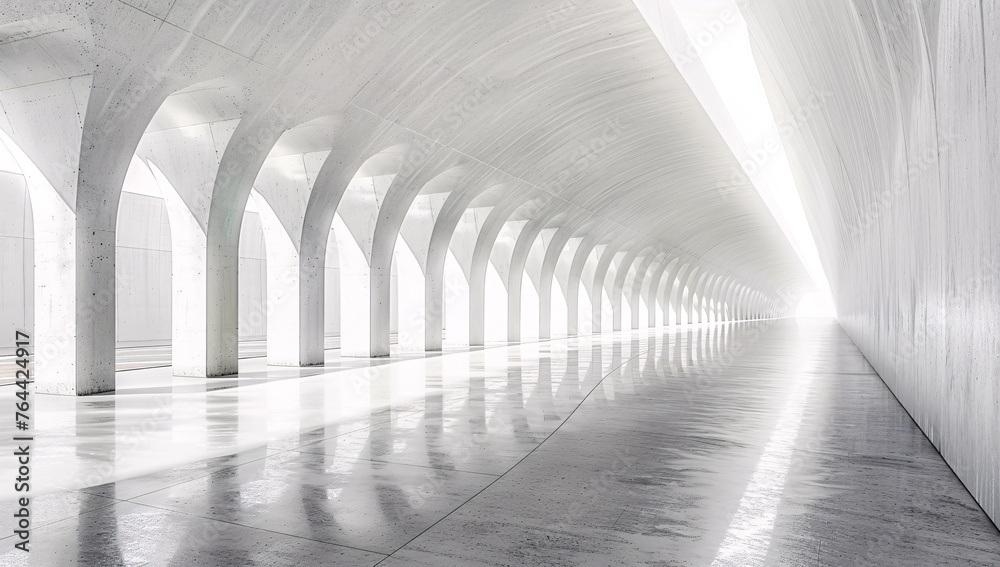 Architectural perspective of a modern hall, showcasing design, light ...