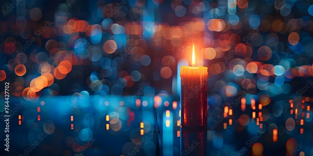 Visual Representation of a Blue Candlestick Chart on a Digital ...