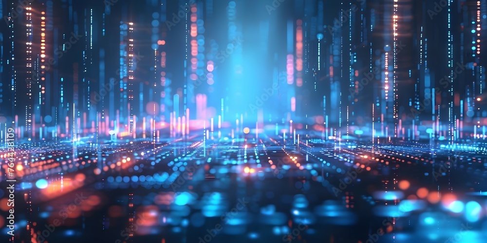 Visual representation of a blue candlestick graph on a digital ...